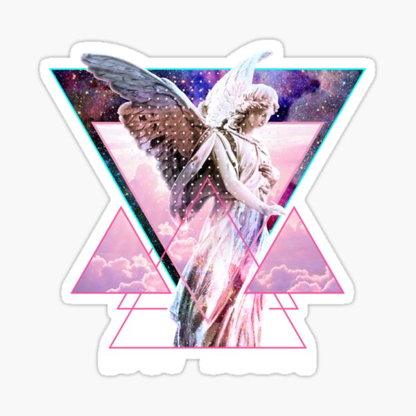 Pegatina «Las alas de la estatua del ángel Vaporwave vuelan lejos» de ...