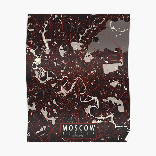 "Moscow City Map of Russia - Vector" Poster for Sale by deMAP | Redbubble