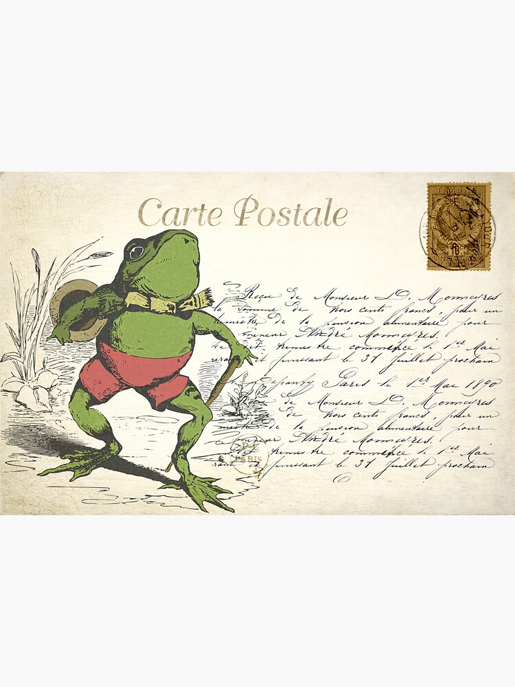 "Frog drawing vintage postcard " Sticker for Sale by Dutch-Design ...