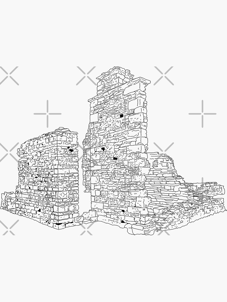"ruins 1 outline" Sticker for Sale by TheScraggyBeard | Redbubble