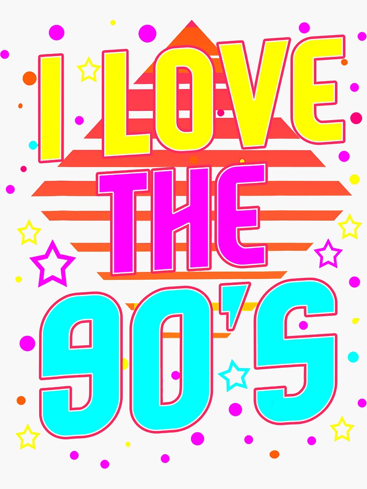 "I Love The 90's I Heart The Nineties 1990's" Sticker for Sale by nwaja ...