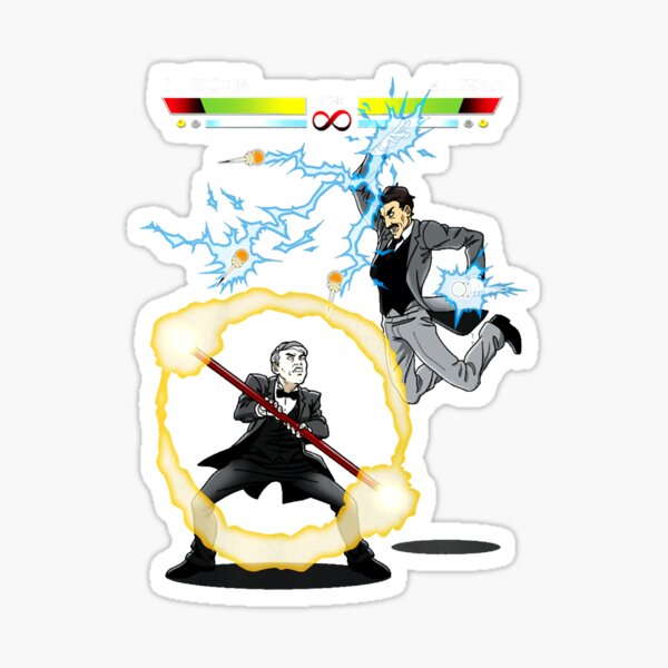 "Tesla versus Edison" Sticker for Sale by BetClark | Redbubble