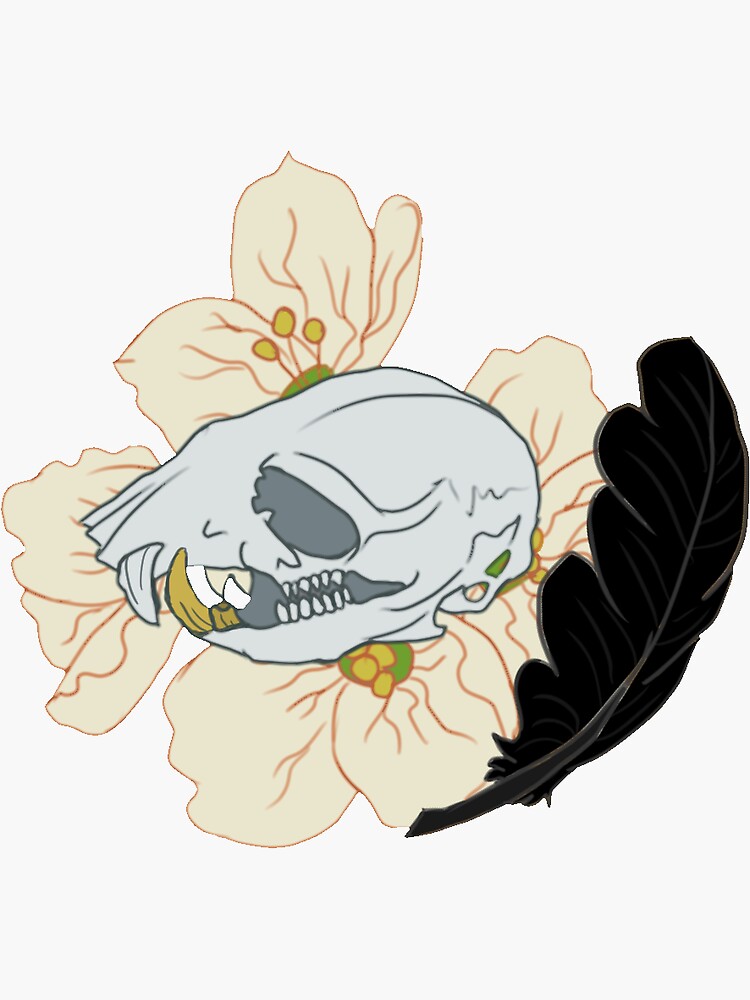 "Hamster Skull and Mayflowers" Sticker for Sale by ChronicCrafting ...