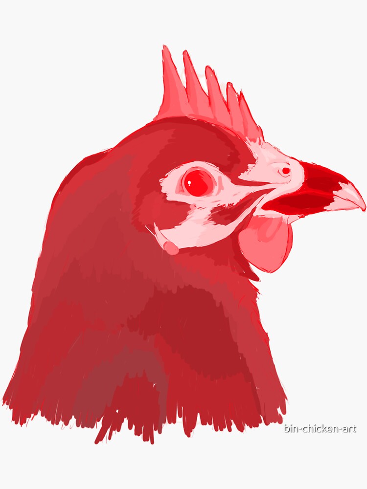 "rose rooster" Sticker for Sale by bin-chicken-art | Redbubble