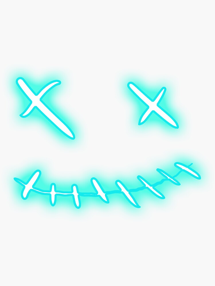 "neon face" Sticker for Sale by vincent-marquet | Redbubble
