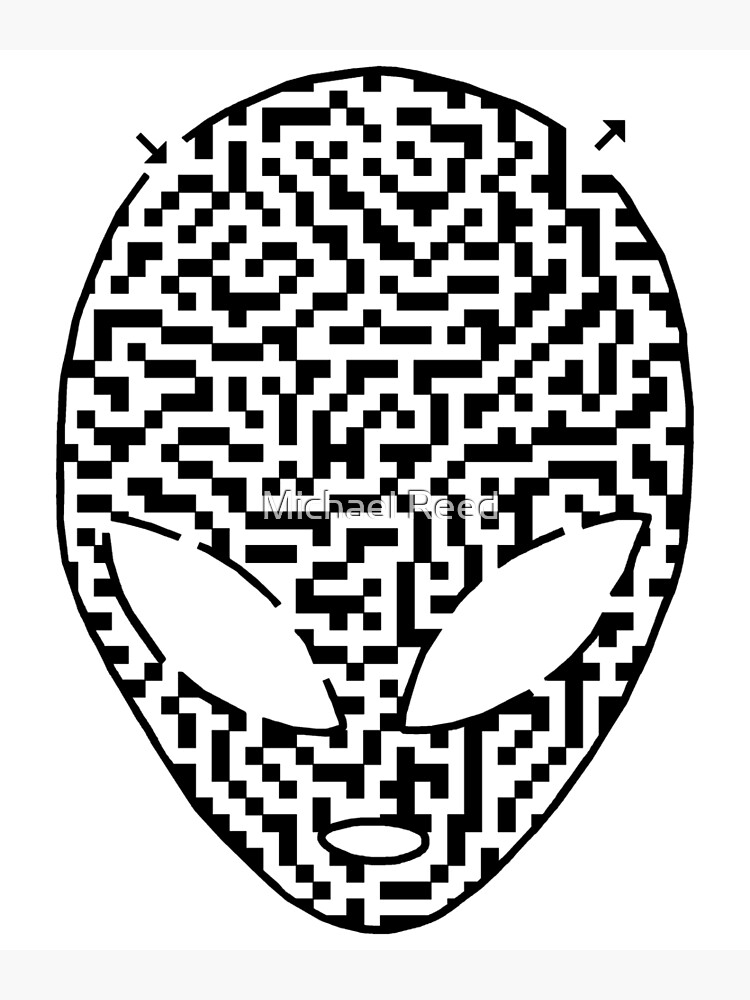 "Alien Head Shaped Maze & Labyrinth" Poster by gorff | Redbubble