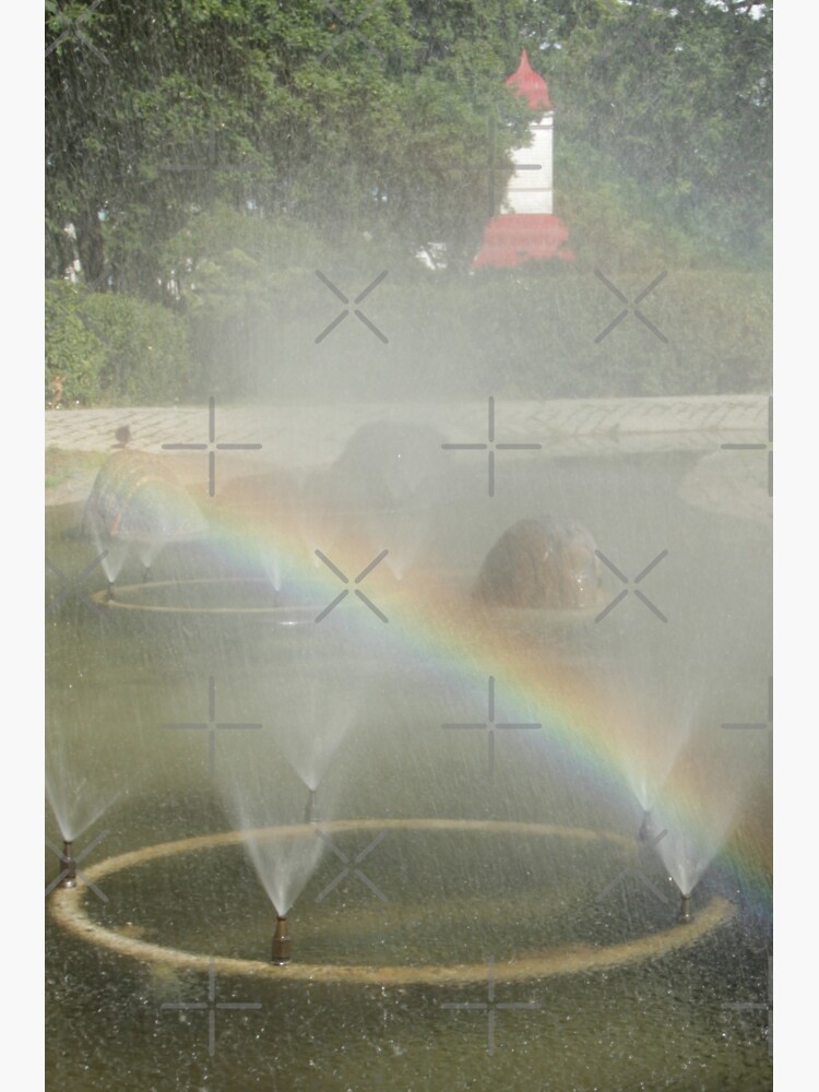 "Rainbow in a park fountain" Sticker for Sale by AIfun135 | Redbubble