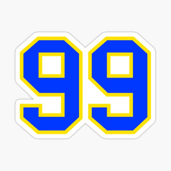 "Sports Jersey Blue Yellow Number 99 Classic T-Shirt" Sticker for Sale ...
