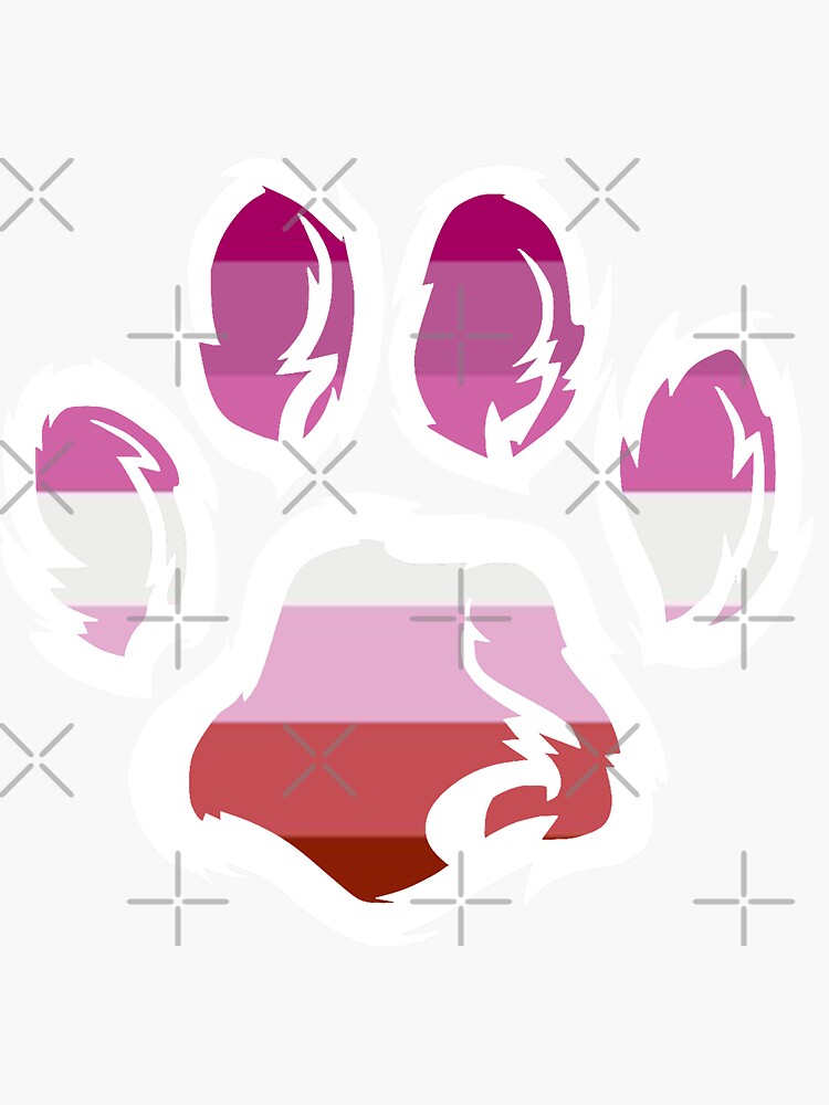 "LGBT Ally Lesbian Pride Furry Paw" Sticker for Sale by Surfdavedesigns ...
