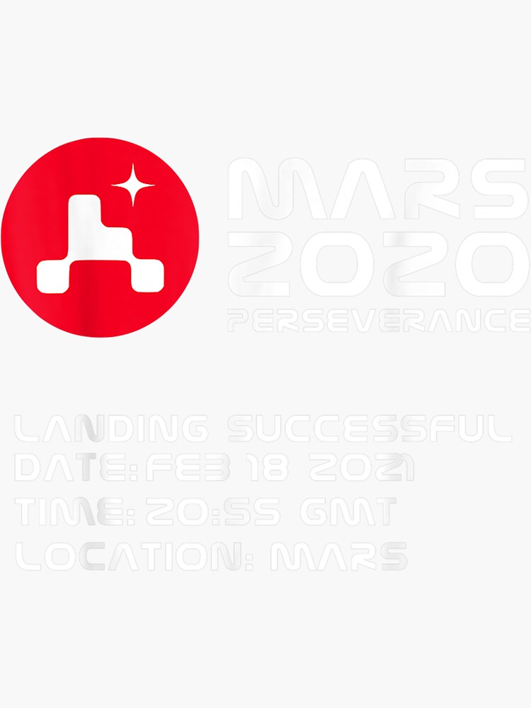 "Mars 2020 Perseverance Rover NASA Mission Logo JPL Kids Boys" Sticker ...