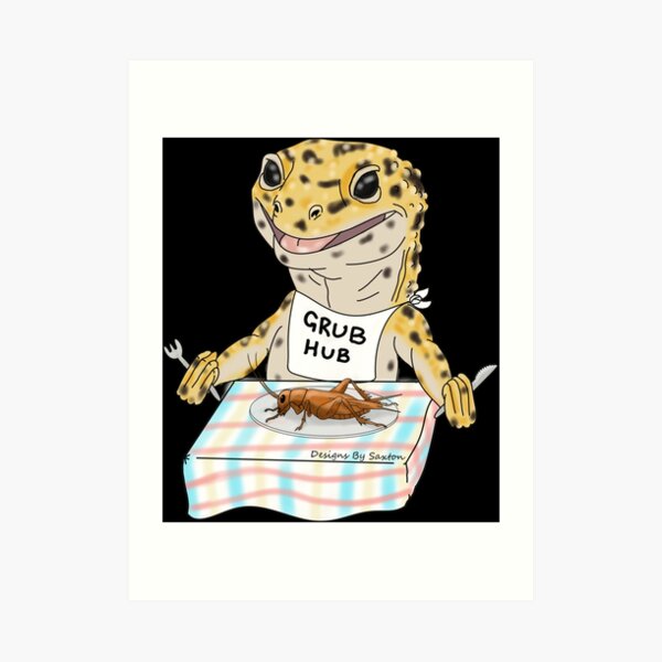 "Leopard Gecko Grub Hub Sticker" Art Print for Sale by kerritoniap2g ...
