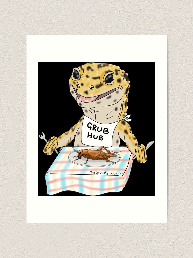 "Leopard Gecko Grub Hub Sticker" Art Print for Sale by kerritoniap2g ...