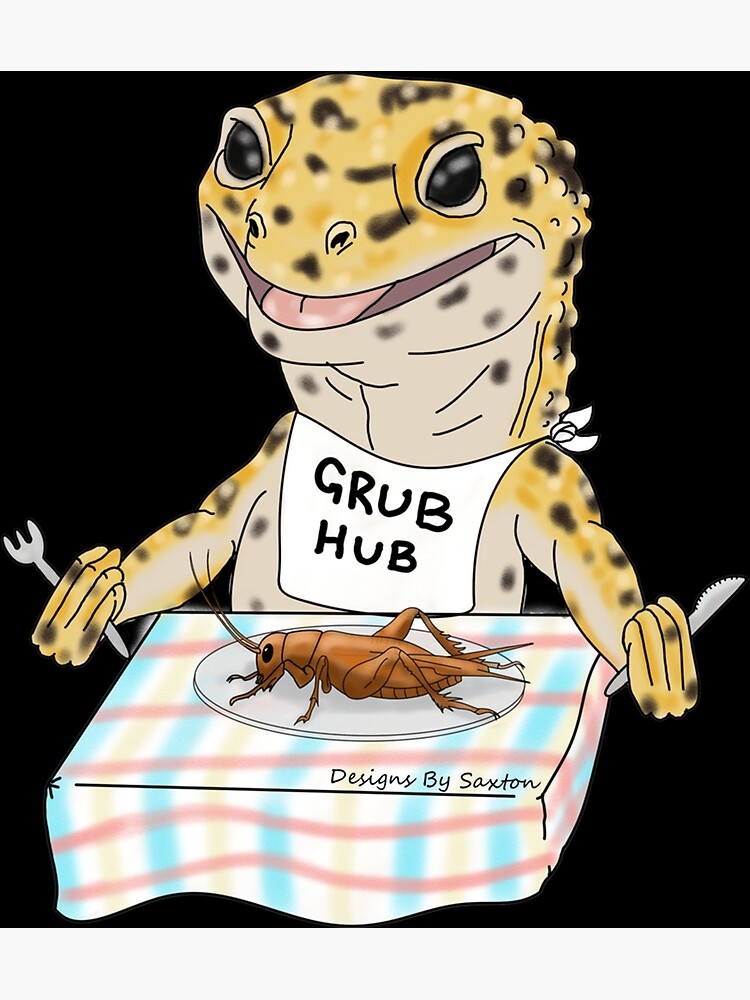 "Leopard Gecko Grub Hub Sticker" Art Print for Sale by kerritoniap2g ...