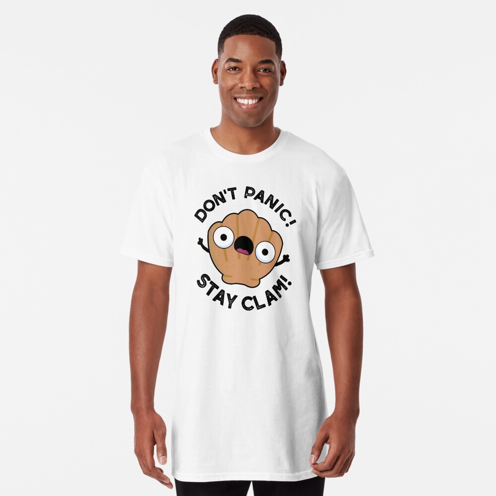 "Don't Panic Stay Clam Funny Animal Puns " Sticker for Sale by ...
