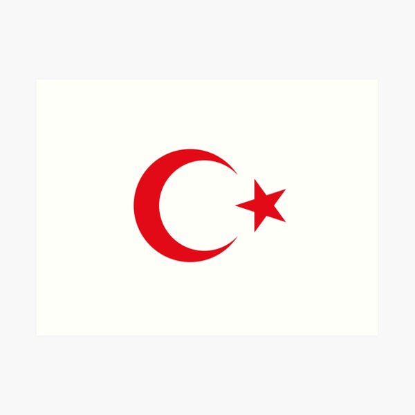 "Turkish Crescent Moon Star Flag National Turkey Symbols Sticker T ...