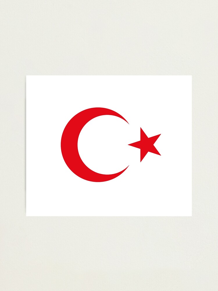 "Turkish Crescent Moon Star Flag National Turkey Symbols Sticker T ...