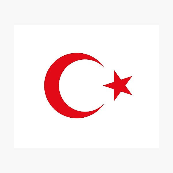 "Turkish Crescent Moon Star Flag National Turkey Symbols Sticker T ...