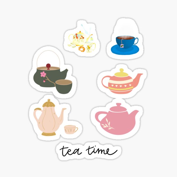 "tea time framed set " Sticker for Sale by YSINSHOP | Redbubble