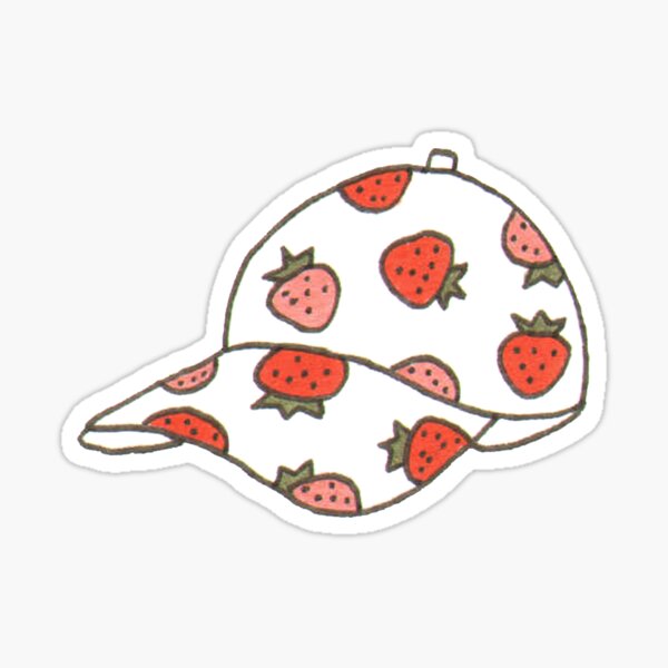 "Strawberry Cap" Sticker for Sale by RickytheUnicorn | Redbubble