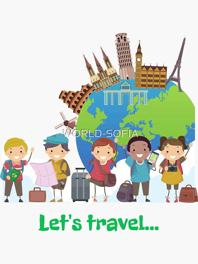 Pegatina «Vamos a viajar, viajar, vacaciones, alrededor del mundo ...