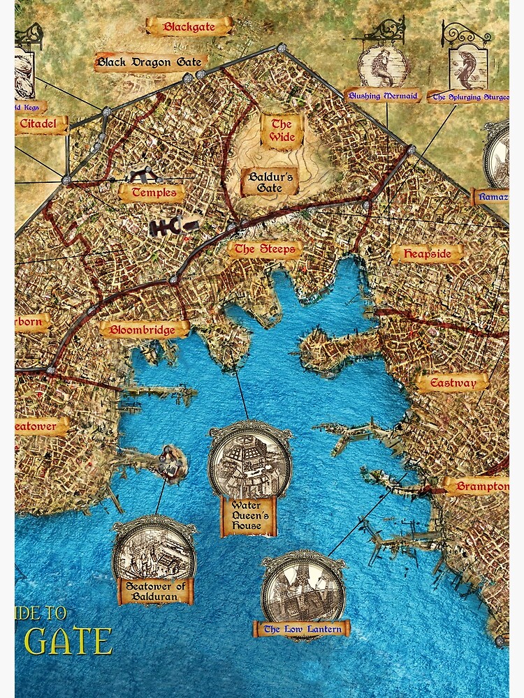 "Baldur's Gate Map " Journal for Sale by uncannyknack | Redbubble