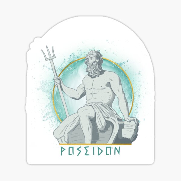 "Poseidon" Sticker for Sale by Mirksaz-designs | Redbubble