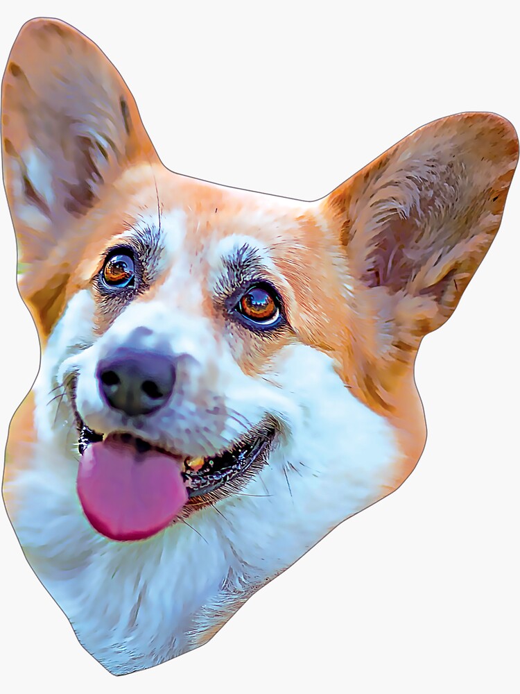 "Eassy Life — Cute Happy Corgi" Sticker for Sale by EassyLife | Redbubble