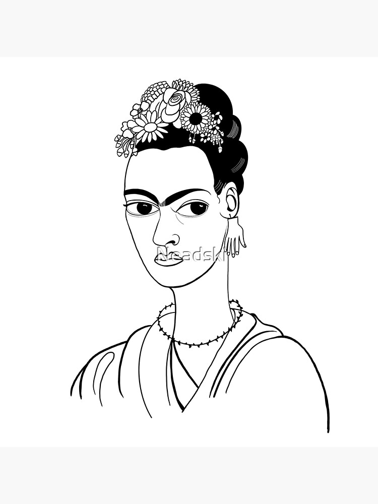 "Frida Kahlo Black and White" Poster for Sale by Neadski | Redbubble