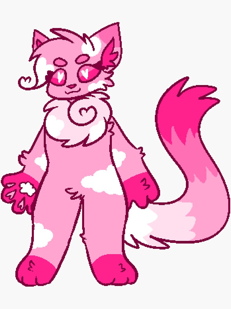 "pink kittydog" Sticker for Sale by DOOSKY M | Redbubble