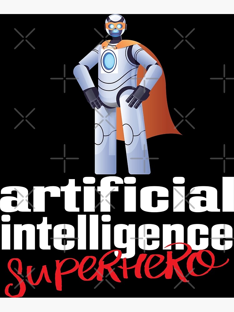 "Artificial Intelligence Superhero Cartoon" Poster for Sale by ProjectRobotics | Redbubble