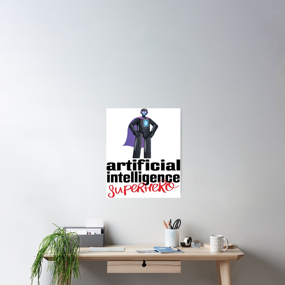 "Artificial Intelligence Superhero Cartoon" Poster for Sale by ...