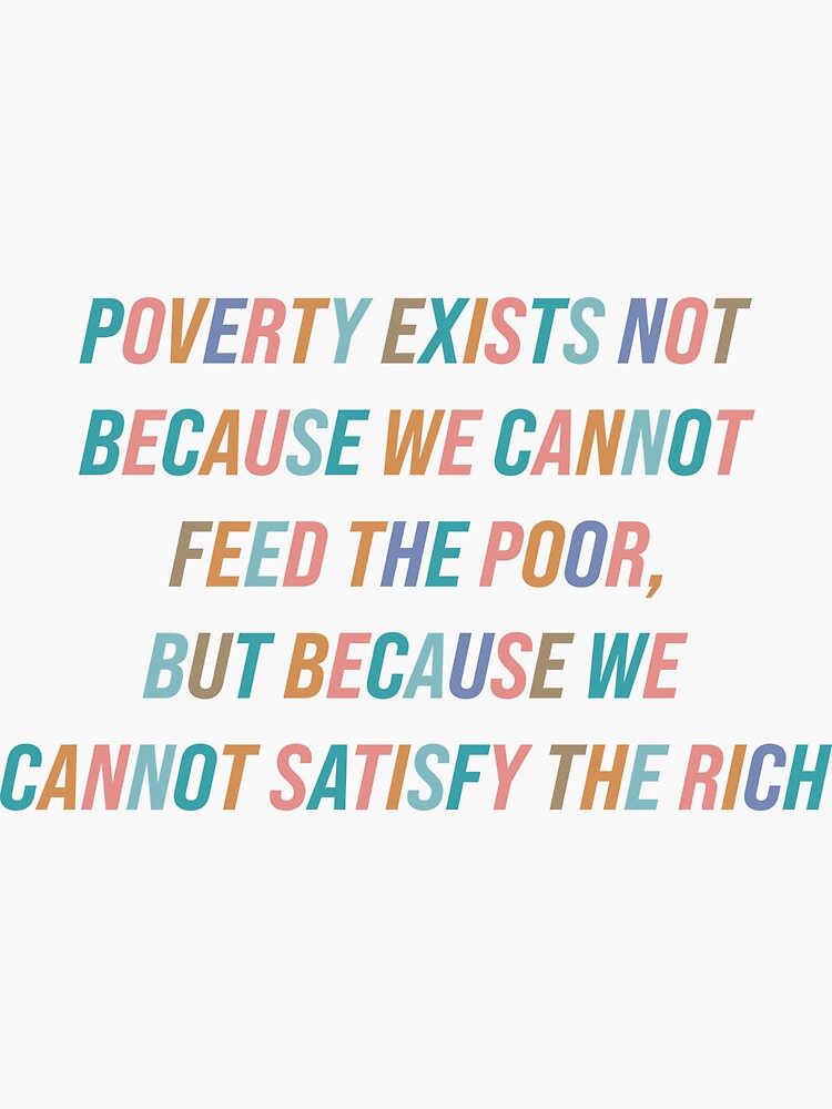 "Poverty" Sticker for Sale by Texterns | Redbubble