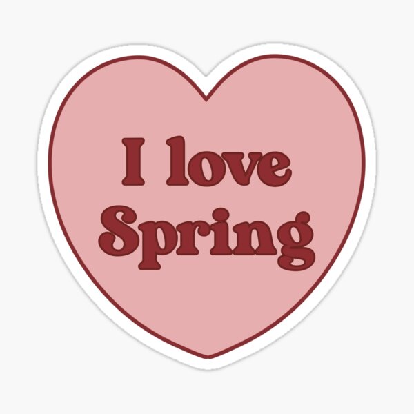 "I love spring heart aesthetic dollette coquette pink red" Sticker for ...