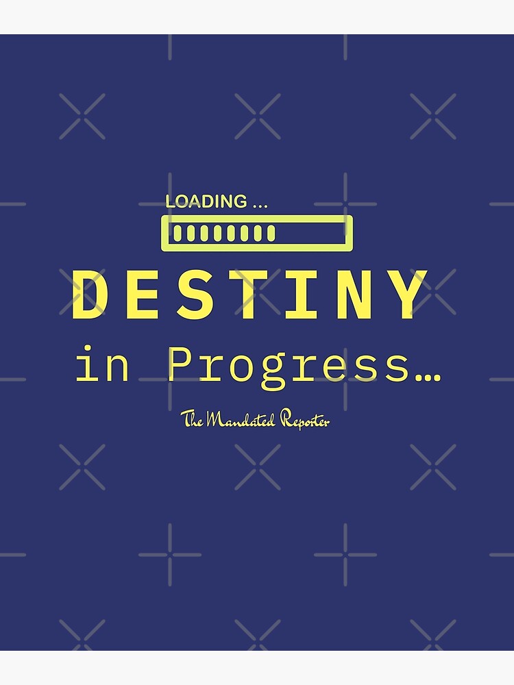 "Loading Destiny in Progress - Navy Blue Yellow" Poster for Sale by ...
