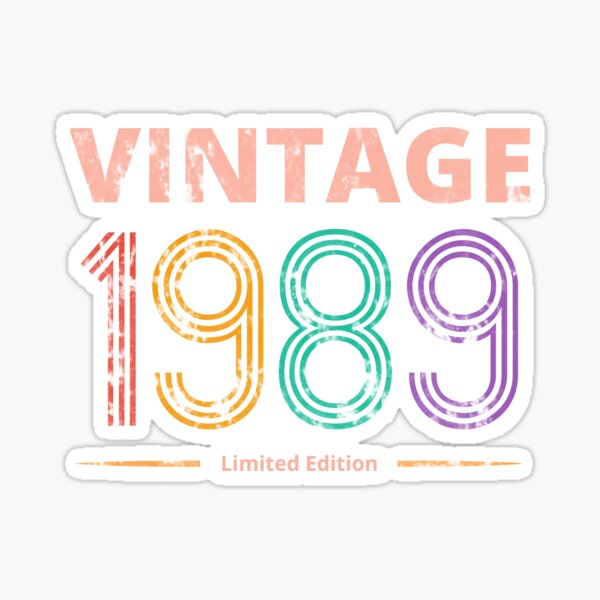 "Vintage 1989 Limited Edition" Sticker for Sale by csizmaziadesign ...