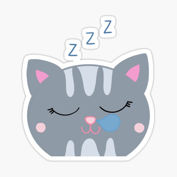 "Sleeping cat" Sticker for Sale by de-creartique | Redbubble