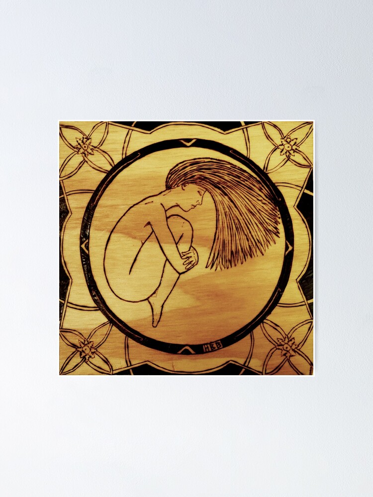 "Swirling, Woman in Fetal Position, Original Art" Poster for Sale by ...