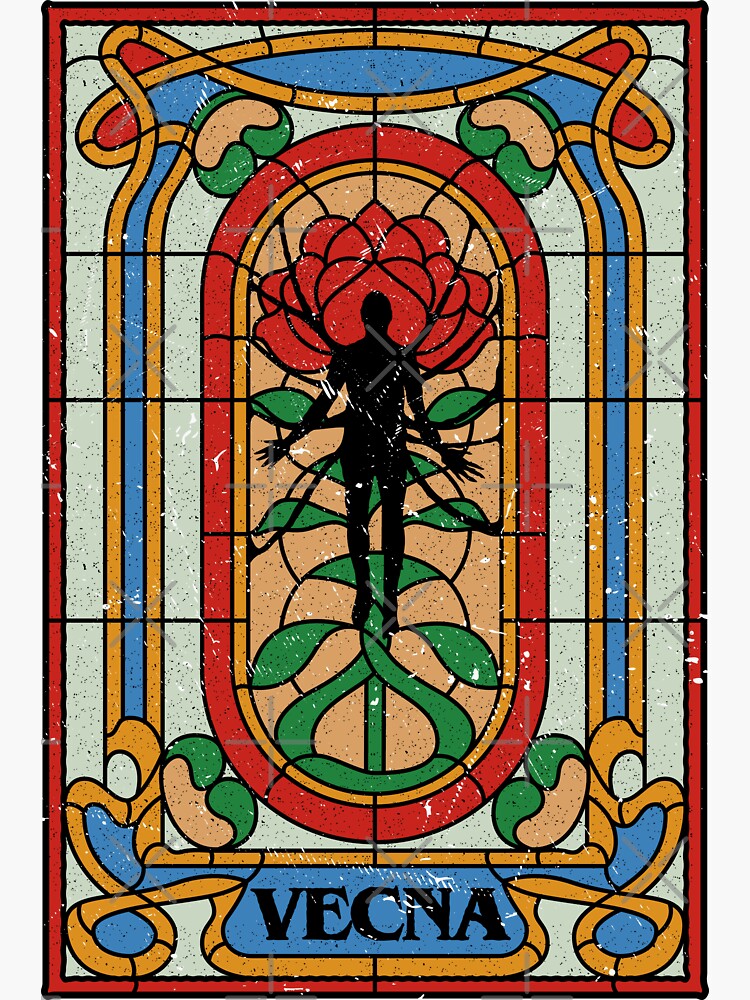 "Vecna door roses " Sticker for Sale by redwane | Redbubble