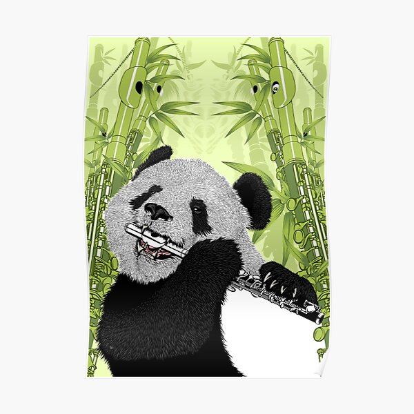 "Panda a playing musical instrument piccolo" Poster for Sale by ...