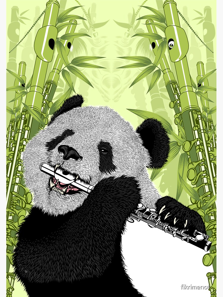 "Panda a playing musical instrument piccolo" Sticker for Sale by ...