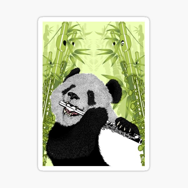 "Panda a playing musical instrument piccolo" Sticker for Sale by ...