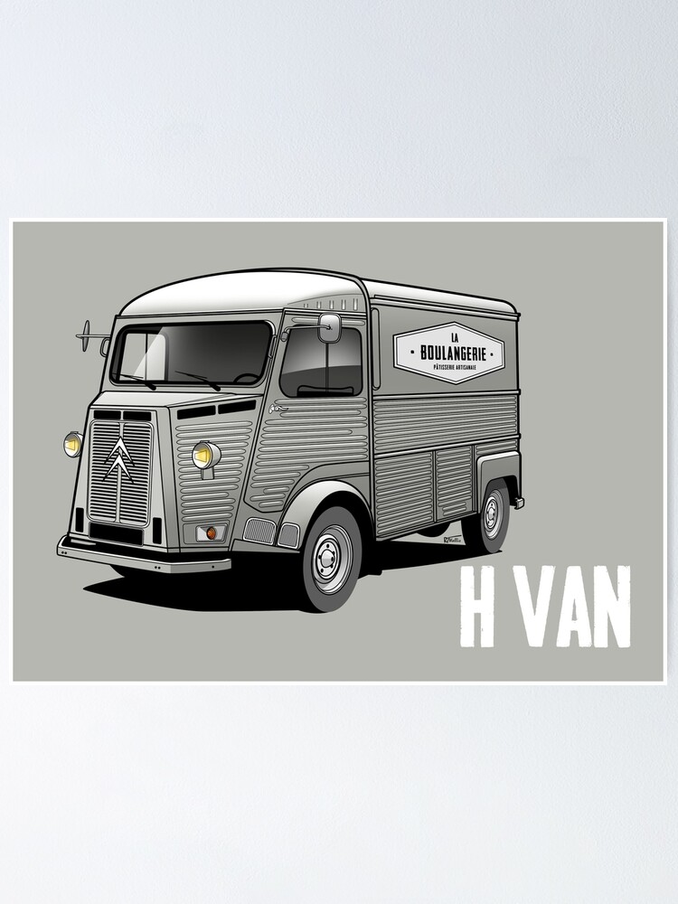 "Citron H Van 3/4 outline graphic illustration " Poster for Sale by ...