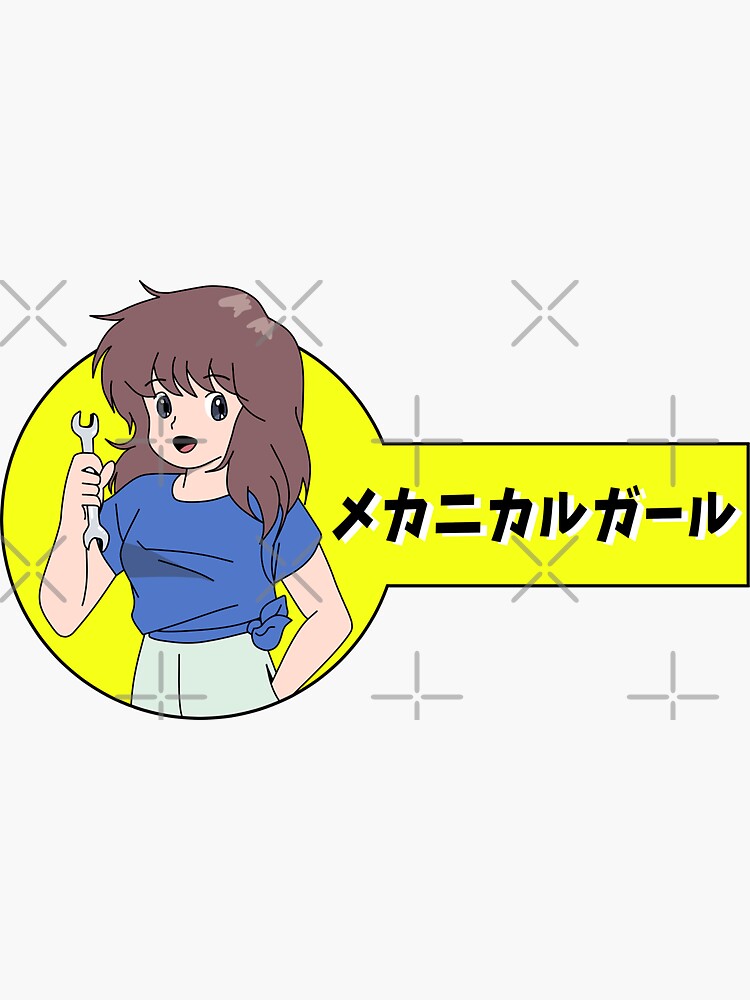 "cute girl anime mechanic" Sticker for Sale by Semzig | Redbubble