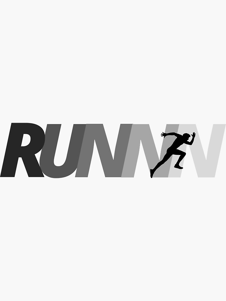 "Runnn" Sticker for Sale by MinimalMores | Redbubble