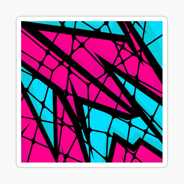 "Modern style abstract red and blue geometric design" Sticker for Sale ...