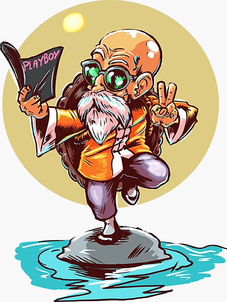 "playboy master roshi" Sticker for Sale by ellielenon | Redbubble