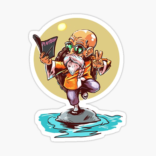 "playboy master roshi" Sticker for Sale by ellielenon | Redbubble