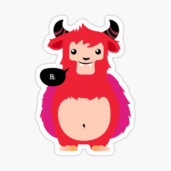 "HI! - Cute red cow Sticker" Sticker for Sale by KalebSim | Redbubble