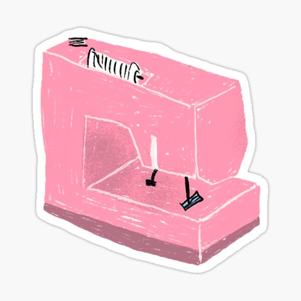 "Pink Sewing Machine " Sticker for Sale by MeredithAnnArt | Redbubble