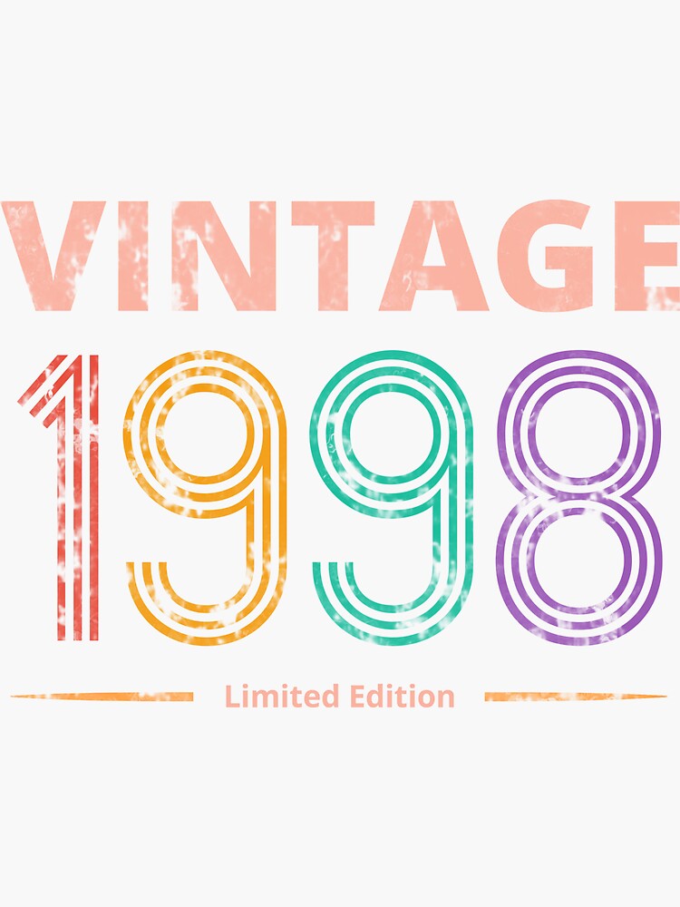 "Vintage 1998 Limited Edition" Sticker for Sale by csizmaziadesign ...